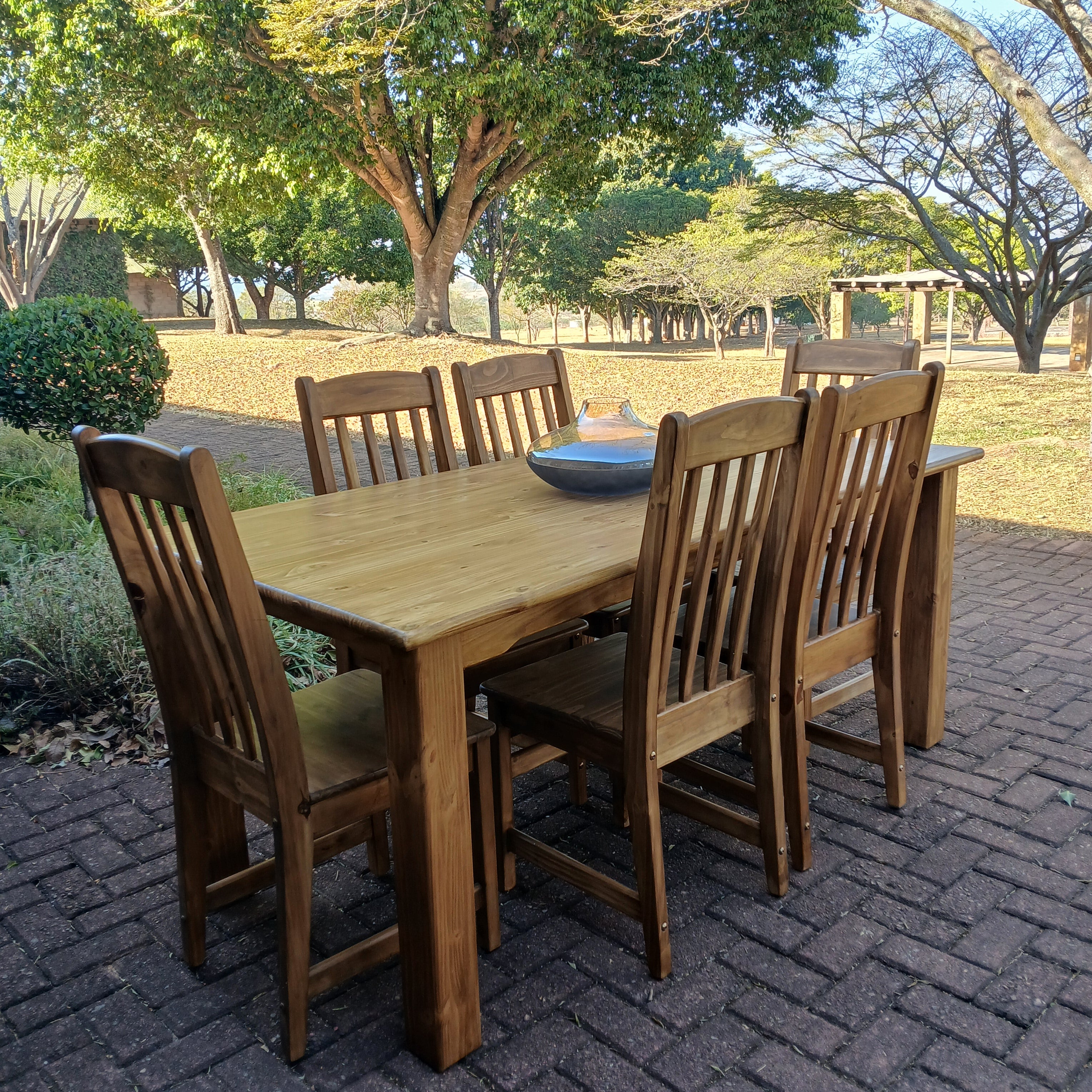 1,5 x90 Pine rustic finished dining table & chairs – Elmswood Country ...