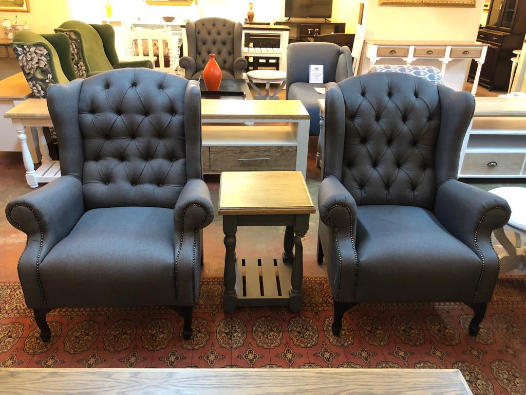 Grey Wing back chairs – Elmswood Country Centre
